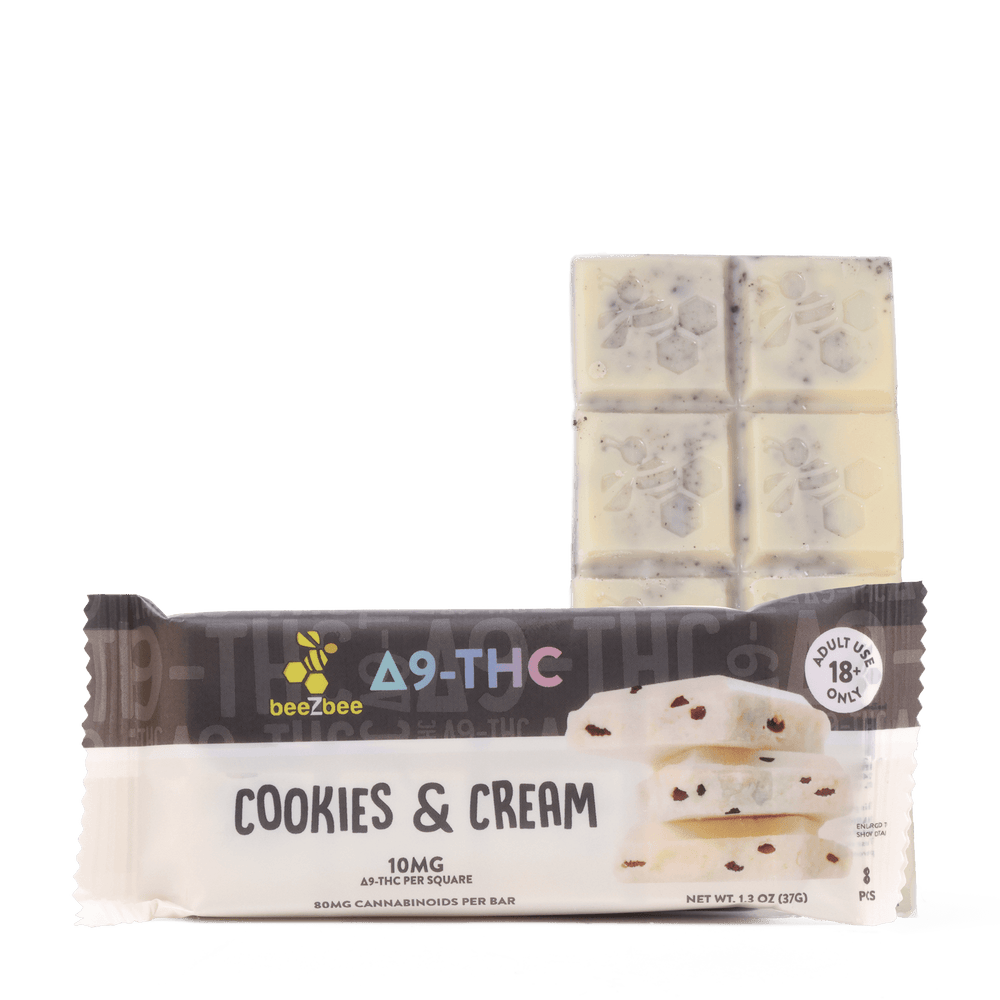 Shop Delta-9 THC Cookies & Cream Chocolate Bar Today