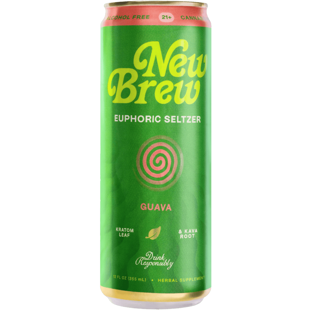 New Brew Guava Euphoric Seltzer – 12 Pack | Kratom + Kava