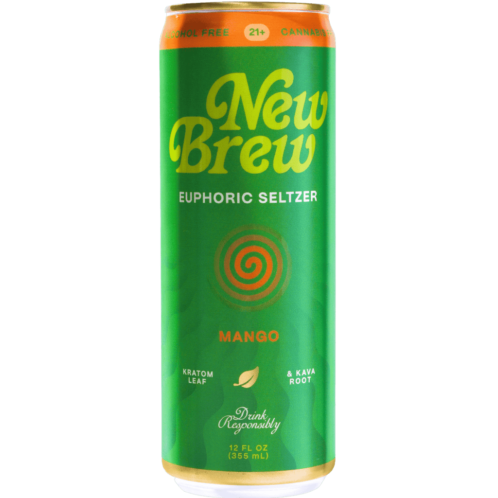 New Brew Mango Euphoric Seltzer – 12 Pack | Kratom + Kava